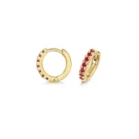 Red Ruby Huggie Earrings for Women